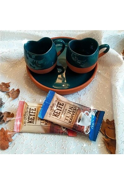 Yefe El Yapımı Çift Kişilik Kahve Fincan Takımı & Sunum Tepsisi Yefe El Yapımı Çift Kişilik Kahve Fincan Takımı & Sunum Tepsisi