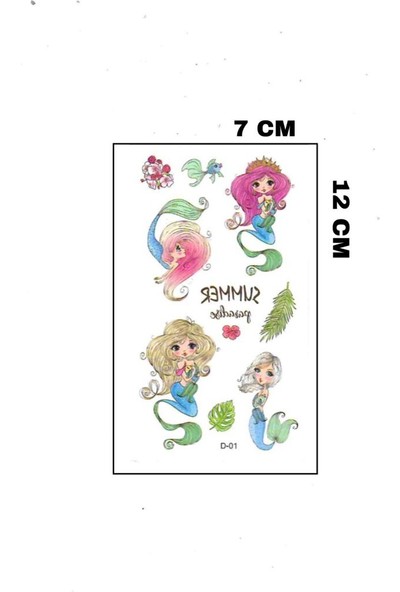 Mecit Tuhafiye Deniz Kızı Çocuk Geçici Dövme Mecit Tuhafiye Deniz Kızı Çocuk Geçici Dövme