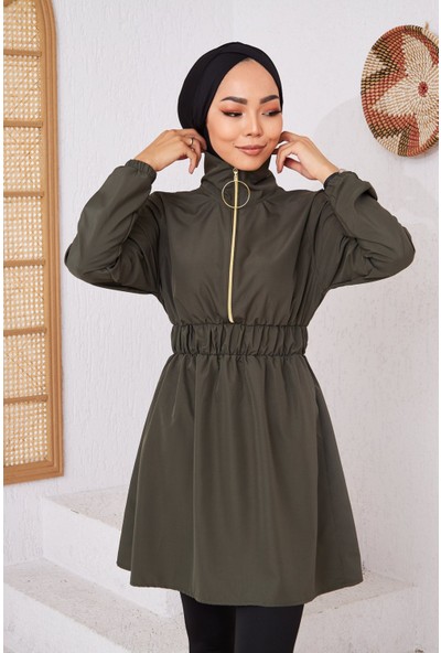 By Suu Sever Vega Boğazlı Haki Gold 5'li Set Üst: M