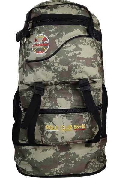 Seasonpolo Club Lüx Körüklü Kamuflaj Desenli Dağcı Sırt Çantası