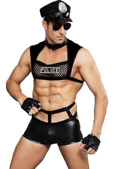 For Dreams 9005 Siyah Erkek Fantezi Polis Kostümü