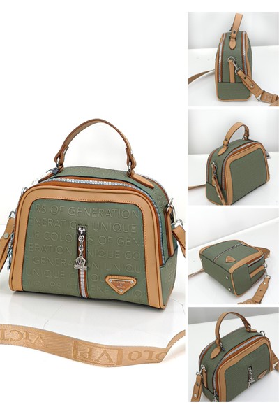 Victoria Polo Çift Fermuarlı Kadın Omuz Çantası