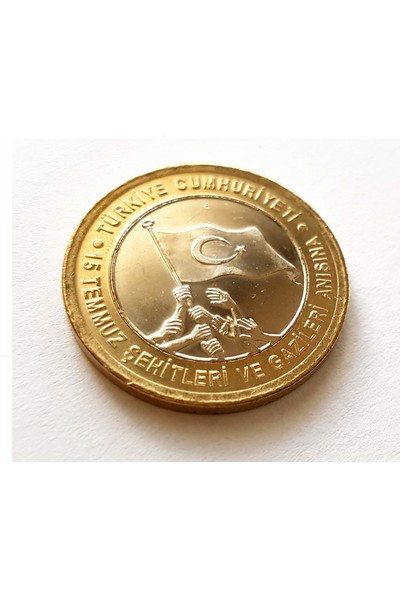 Trakya Koleksiyon 15 Temmuz Şehitleri ve Gazileri Anısına 2016 Yılı 1 Tl Bimetal Çil Trakya Koleksiyon 15 Temmuz Şehitleri ve Gazileri Anısına 2016 Yılı 1 Tl Bimetal Çil