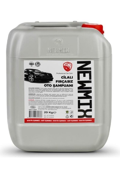 Newmix Nevmix Kostiksiz Cilalı Fırçasız Oto Şampuanı-20 kg Newmix Nevmix Kostiksiz Cilalı Fırçasız Oto Şampuanı-20 kg