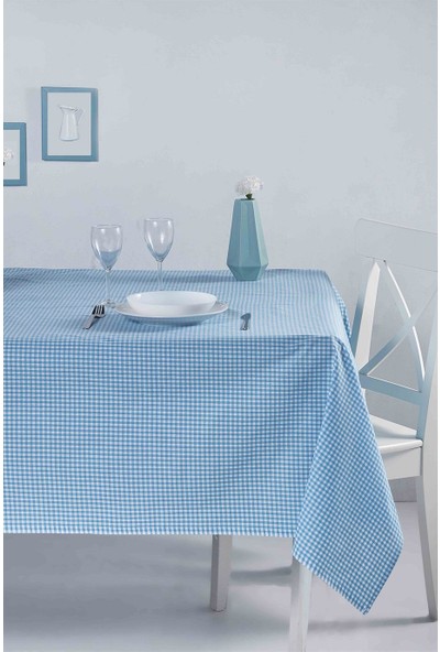 Denizli Concept Pötikareli Masa Örtüsü Turkuaz