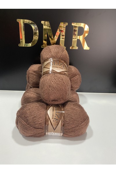 DMR 100GR x 5 Yumak Alize Angora Gold El Örgü Ipi - Kahve Sim 678