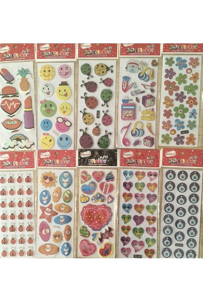 Ticon Puffy 3D Sticker 10'lu Ticon Puffy 3D Sticker 10'lu