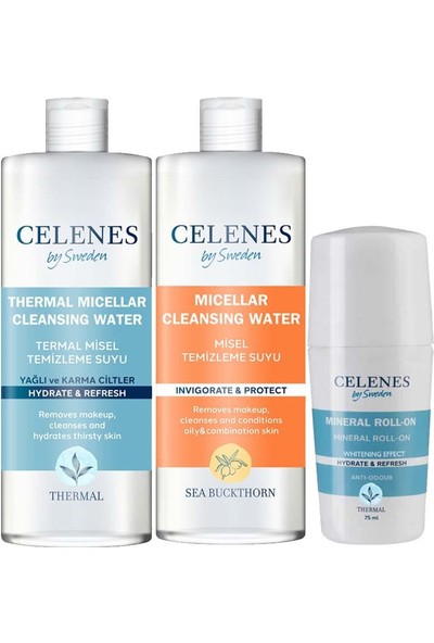 Celenes By Sweden Misel Temizleme Suları ve Roll On Celenes By Sweden Misel Temizleme Suları ve Roll On