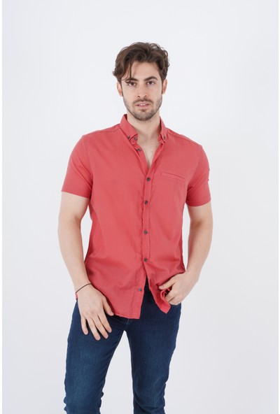Yenikoza 4598 Vual Kısa Kol Erkek Gömlek