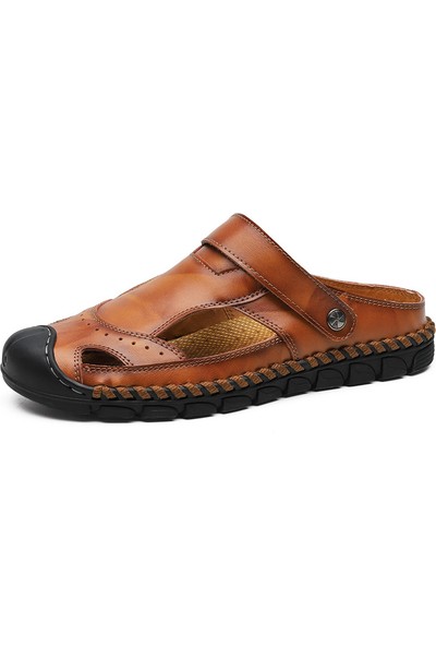 Ruichihu Deri Erkek Plaj Terliği - Kahverengi (Yurt Dışından) Ruichihu Deri Erkek Plaj Terliği - Kahverengi (Yurt Dışından)