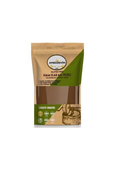 Ambarevim Ham Kakao Tozu 200 Gr. Glutensiz 1. Kalite. Ambarevim Ham Kakao Tozu 200 Gr. Glutensiz 1. Kalite.