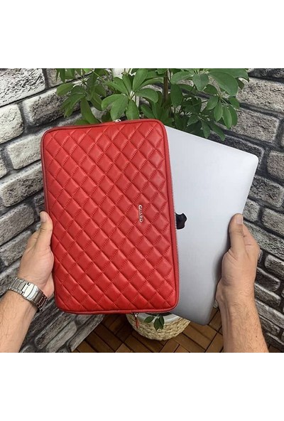 AsyaClub Deri Unisex Kırmızı Capitone Clutch Çanta & Macbook Pro 13 Inç Laptop Kılıfı AsyaClub Deri Unisex Kırmızı Capitone Clutch Çanta & Macbook Pro 13 Inç Laptop Kılıfı