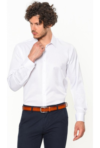By Osso Erkek Beyaz Düz Slim Fit Uzun Kollu Gömlek By Osso Erkek Beyaz Düz Slim Fit Uzun Kollu Gömlek