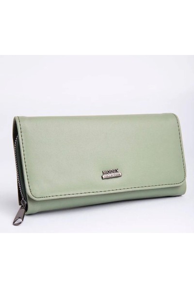 Modex Suni Deri Yeşil Cüzdan