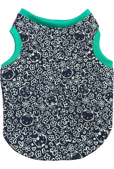 Bonanza Flower Green Yazlık Kedi Tişörtü, Kedi Kıyafeti Bonanza Flower Green Yazlık Kedi Tişörtü, Kedi Kıyafeti