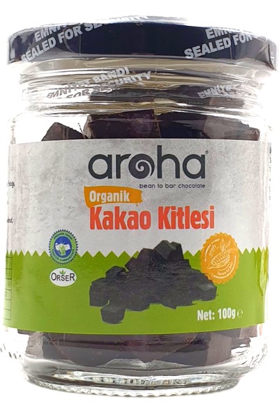 Aroha Organik Kakao Kitlesi - Şekersiz, Vegan %100 Kakao 100 gr Aroha Organik Kakao Kitlesi - Şekersiz, Vegan %100 Kakao 100 gr