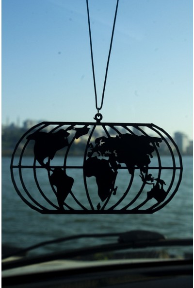 Bkmc Dünya Figürlü Metal Dikiz Aynası Araba Süsü Bkmc Dünya Figürlü Metal Dikiz Aynası Araba Süsü