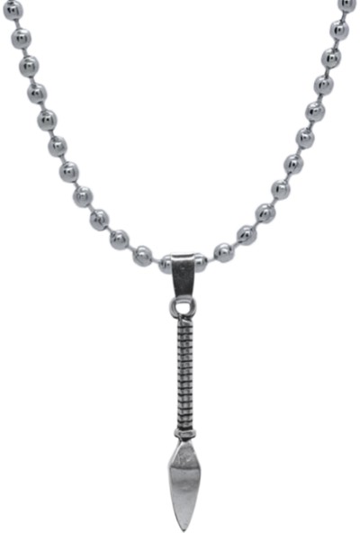 Santalio Gümüş Kaplama Japon Kunai Kolye Top Zincirli