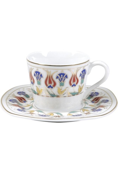 Ipek Çini Desenli 6'lı Kahve Fincan Takımı