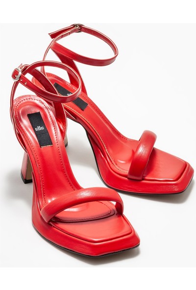 Elle Shoes Kırmızı Kadın Topuklu Sandalet