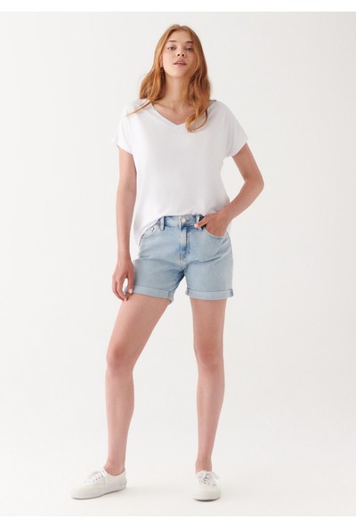 Mavi Pixie Açık Mavi Jean Şort