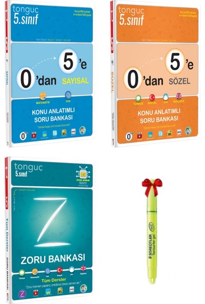 Tonguç Yayınları 0' dan 5' e Sayısal Sözel ve 5. Sınıf Zoru Bankası