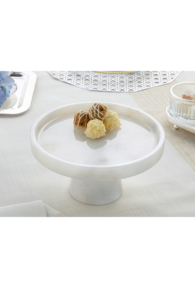 English Home Pixy Mermer Kek Standı 22 cm Silver