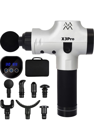 Kraft Hart X3PRO Gümüş Masaj Tabancası 24V Spor 30 Hız Vurmalı Süper Sessiz Fırçasız Motor Kraft Hart X3PRO Gümüş Masaj Tabancası 24V Spor 30 Hız Vurmalı Süper Sessiz Fırçasız Motor
