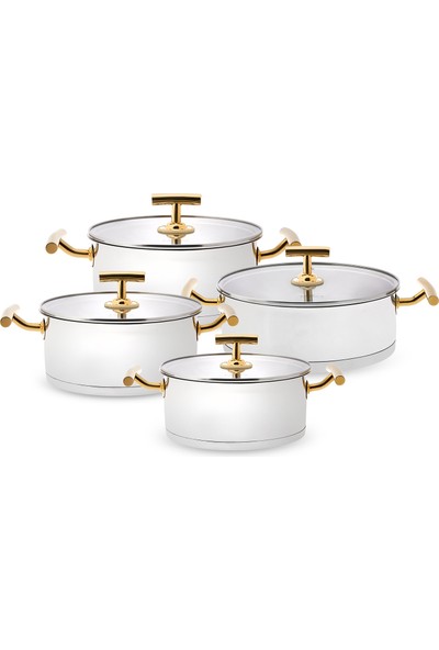 Karaca Vanilla Gold 8 Parça Çelik Tencere Seti