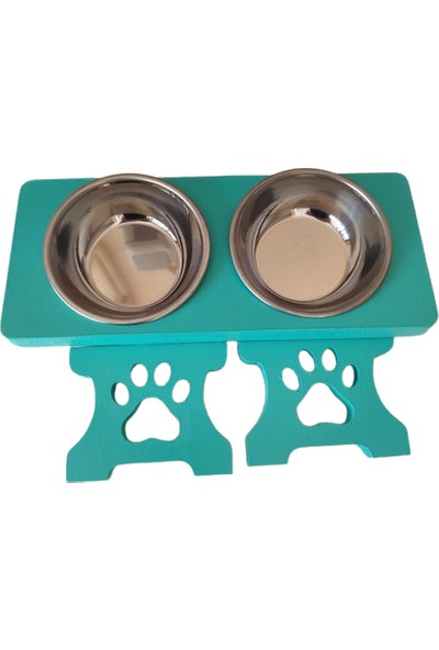 Owl Ahşap Mama Veya Su Kabı 2'li