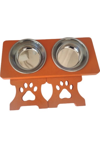 OWL Ahşap Mama Veya Su Kabı 2'li