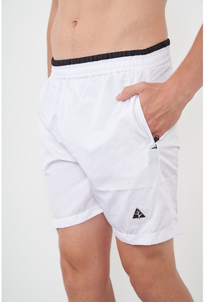 Çetinkaya Chester Polo Erkek Mikro Diz Üstü Deniz Şortu Beyaz Çetinkaya Chester Polo Erkek Mikro Diz Üstü Deniz Şortu Beyaz