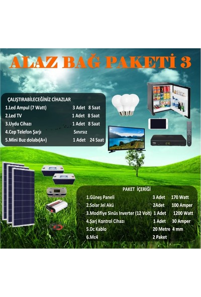 Bağ Evi Solar Paketi 3 Bağ Evi Solar Paketi 3