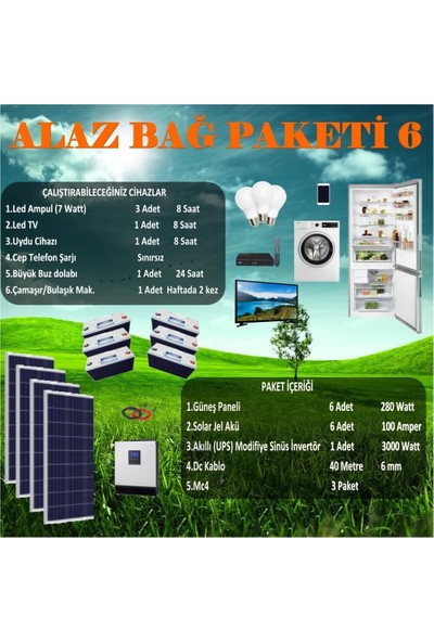 Bağ Evi Solar Paketi 6 Bağ Evi Solar Paketi 6