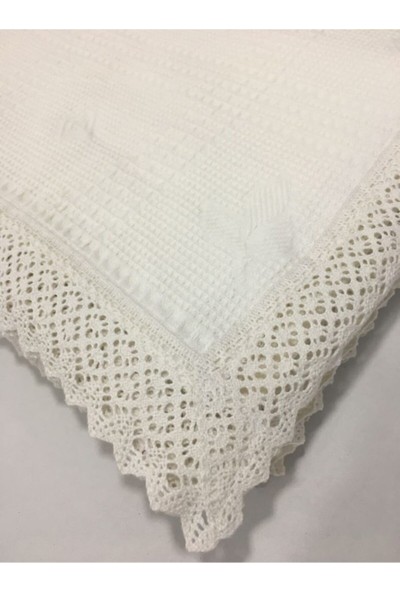 White Home Dantelli Pamuk Çift Kişilik Pike Yatak Örtüsü