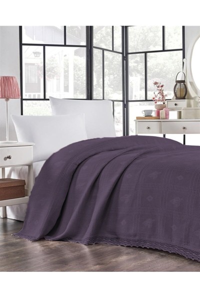 White Home Dantelli Pamuk Çift Kişilik Pike Yatak Örtüsü