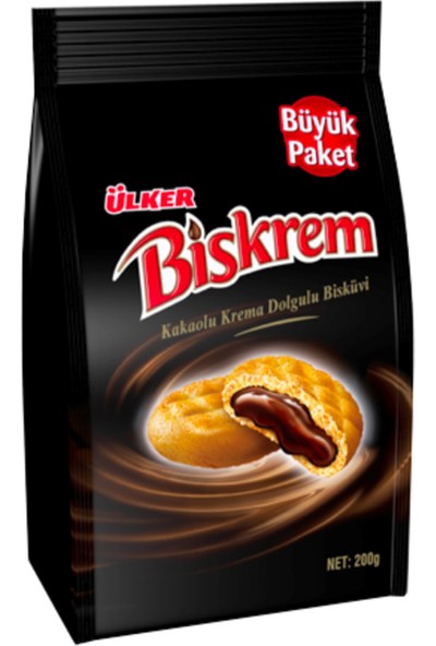 Ülker Biskrem Kakaolu Büyük Boy Poşet 200 gr x 12 Adet Ülker Biskrem Kakaolu Büyük Boy Poşet 200 gr x 12 Adet
