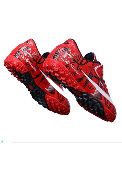 Smart Cabin Nefes Alabilen Çocuk Futbol Ayakkabısı - Kırmızı (Yurt Dışından)