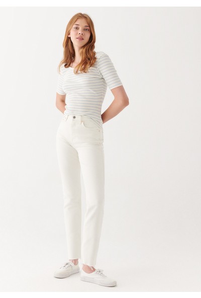 Mavi New York Beyaz Jean Pantolon
