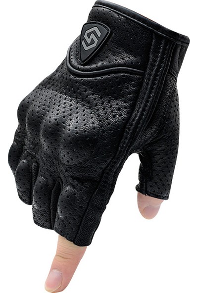 Smart Cabin Yarım Parmak Motosiklet Eldiveni - Siyah (Yurt Dışından)