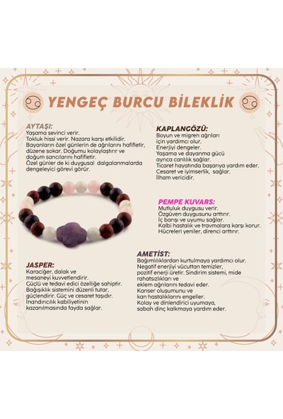 Osmanlı Doğal Taş Yengeç Burcu Bileklik B045 Osmanlı Doğal Taş Yengeç Burcu Bileklik B045