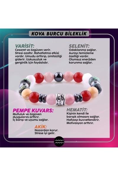 Osmanlı Doğal Taş Kova Burcu Doğal Taş Bileklik B021 Osmanlı Doğal Taş Kova Burcu Doğal Taş Bileklik B021