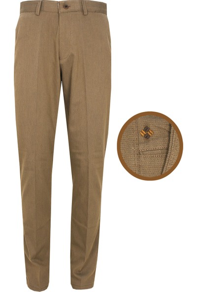 Varetta Erkek Koyu Hardal Klasik Kesim Keten Pantolon Varetta Erkek Koyu Hardal Klasik Kesim Keten Pantolon