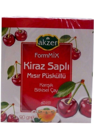 Akzer Kiraz Saplı Mısır Püsküllü Karışık Bitki Çayı 60'lı 90 gr Akzer Kiraz Saplı Mısır Püsküllü Karışık Bitki Çayı 60'lı 90 gr