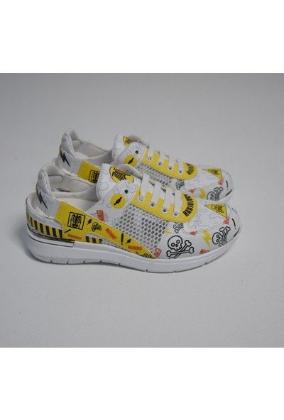 Sarı Radyoloji Desenli Fileli Ortopedik Spor Sandalet