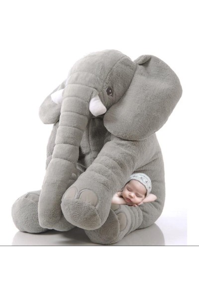 Masho Trend 85 cm Oturan Dişli Fil - Uyku Arkadaşı - Peluş Fil