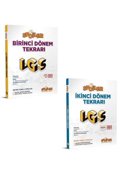 Spoiler Yayınları 8. Sınıf LGS 2023 1. Dönem ve 2. Dönem Tekrarı Seti Spoiler Yayınları 8. Sınıf LGS 2023 1. Dönem ve 2. Dönem Tekrarı Seti