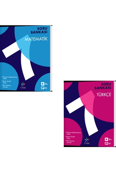 5 Yıldız Yayınları 7. Sınıf 2023 Matematik Türkçe Soru Bankası Seti 5 Yıldız Yayınları 7. Sınıf 2023 Matematik Türkçe Soru Bankası Seti