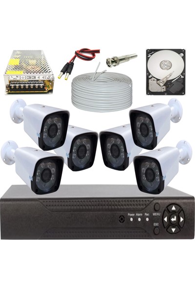 Elitcam 6 Kameralı Full Hd Güvenlik Kamera Seti 5mp Lens 1080P Elitcam 6 Kameralı Full Hd Güvenlik Kamera Seti 5mp Lens 1080P