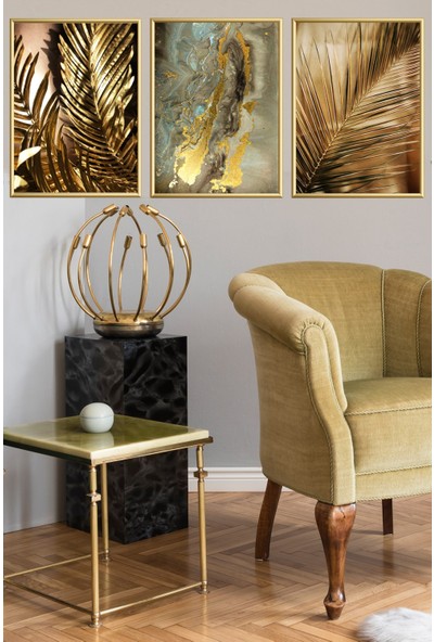 Linacci Üçlü Gold Alüminyum Metal Çerçeveli Poster Tablo Set Linacci Üçlü Gold Alüminyum Metal Çerçeveli Poster Tablo Set